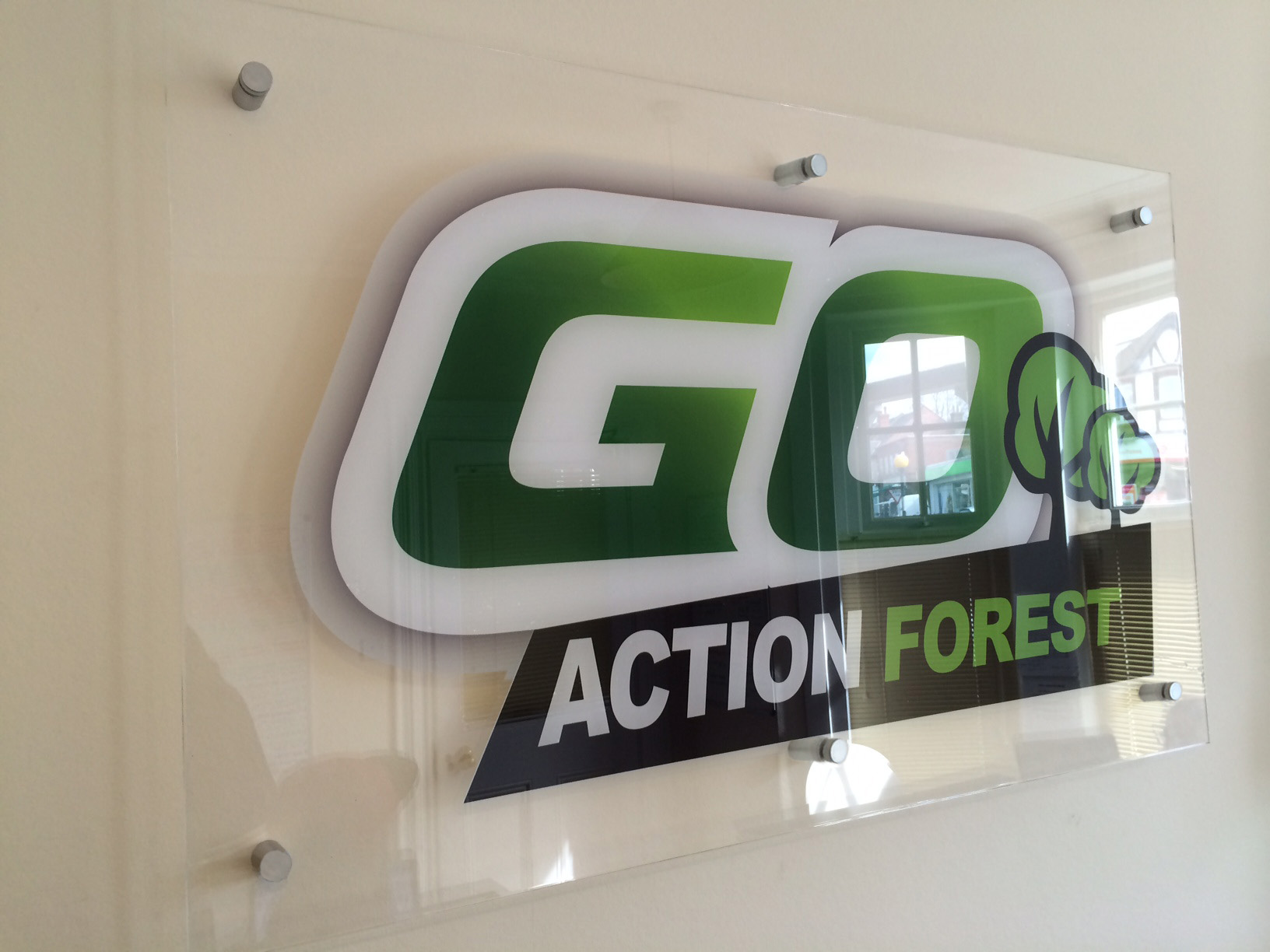 Acrylic sign digital print to rear - Scotts Signs and Posters